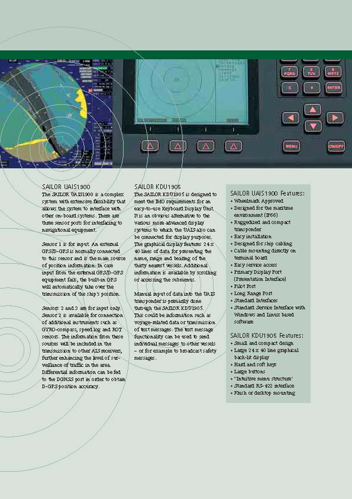 UAIS 1900 AIS自动识别系统SAILOR丹麦水手|AIS船舶自动识别系统 - 瞰海船舶电器